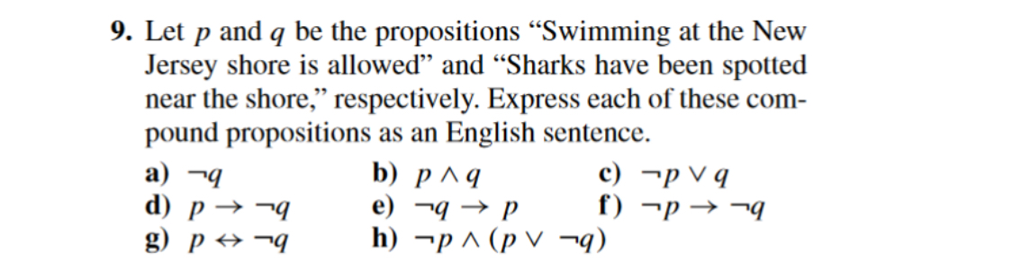 Solved Let p ﻿and q ﻿be the propositions "Swimming at the | Chegg.com