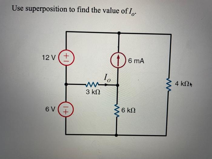 Solved Use superposition to find the value of Io.Use | Chegg.com