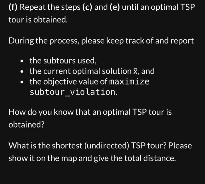 Solved Problem 10A [TSP symmetric version using | Chegg.com