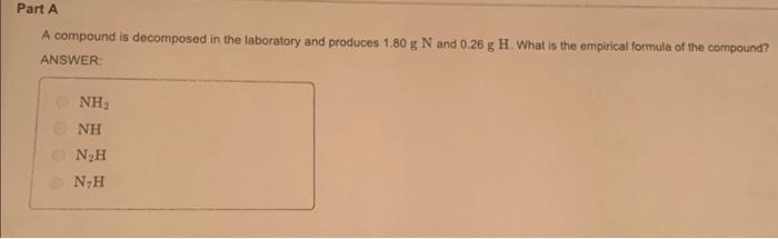 Solved A compound is decomposed in the laboratory and | Chegg.com