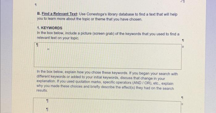 B. Find a Relevant Text: Use Conestoga's library | Chegg.com