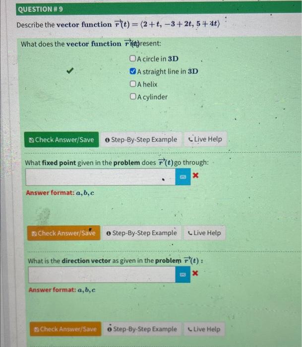 Solved Describe the vector function r(t)= 4+t,−2+3t,5+2t | Chegg.com