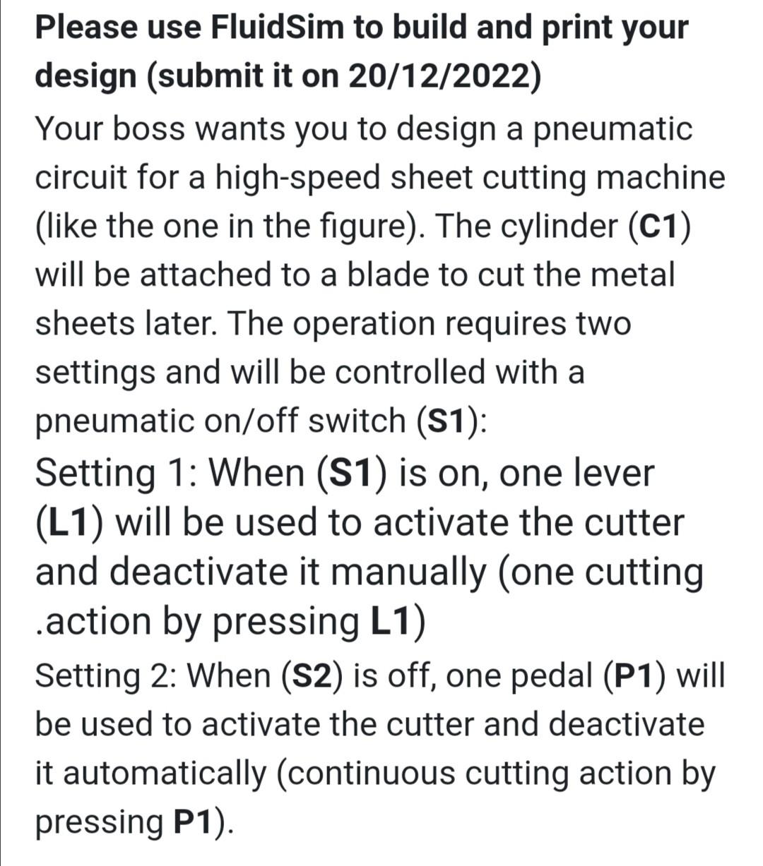Solved Please use FluidSim to build and print your design | Chegg.com