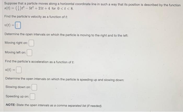 Solved Suppose that a particle moves along a horizontal | Chegg.com