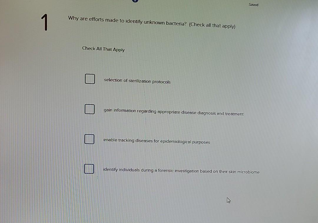 Solved Saved Why are efforts made to identify unknown | Chegg.com