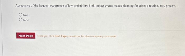 Solved Acceptance of the frequent occurrence of | Chegg.com