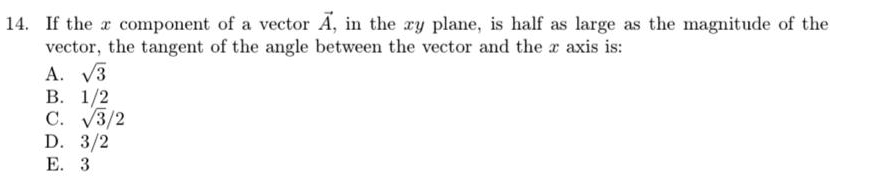 Solved If the x ﻿component of a vector vec(A), ﻿in the xy | Chegg.com