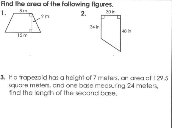 Solved Find the area of the following figures. 1. 8 m 2. 30 | Chegg.com