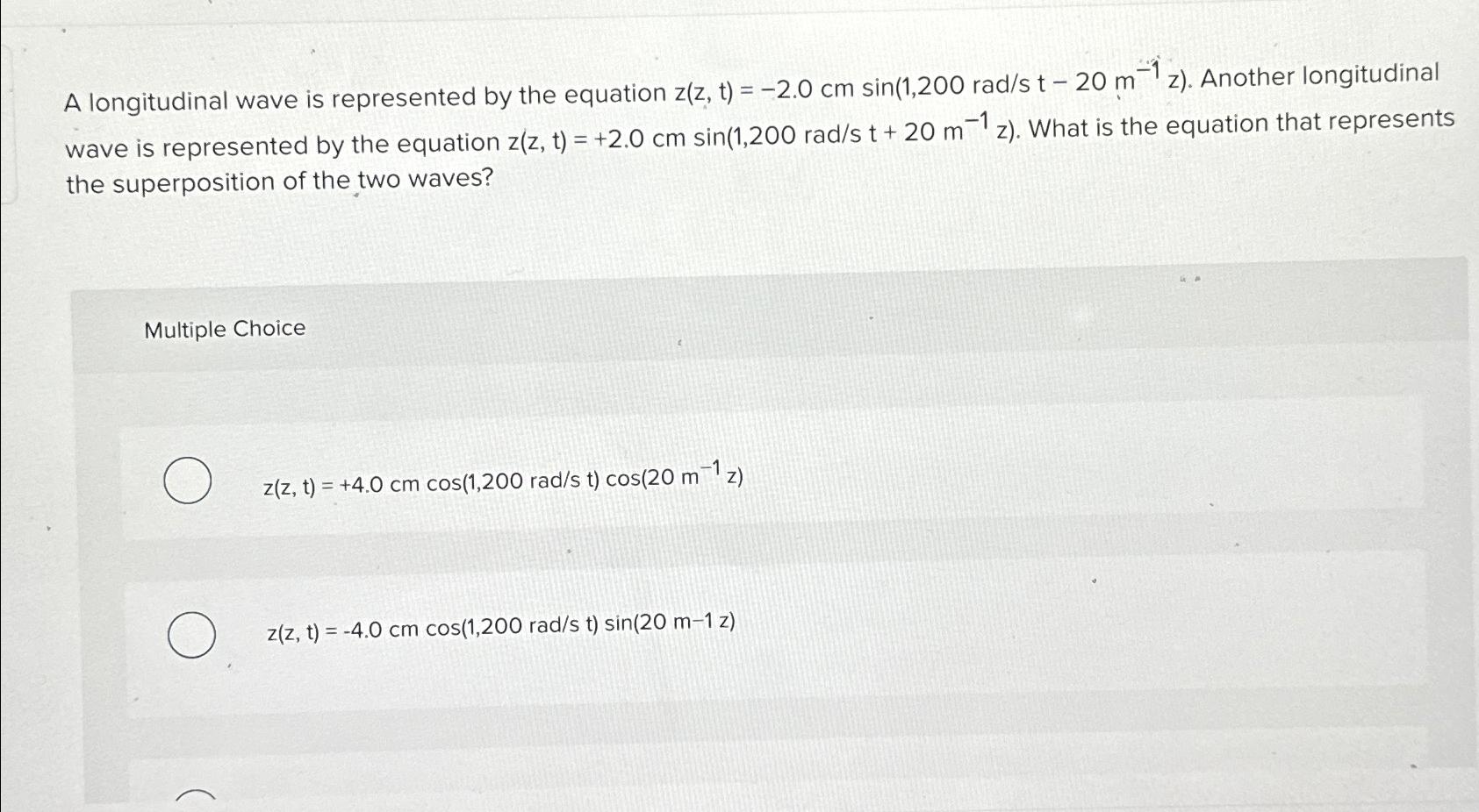 Solved A longitudinal wave is represented by the equation | Chegg.com