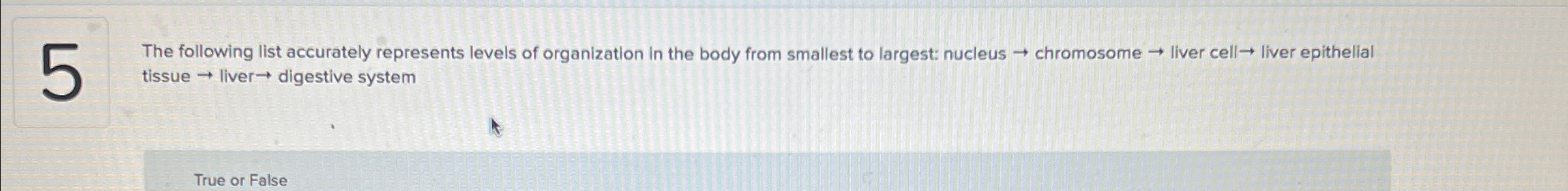 Solved The following list accurately represents levels of | Chegg.com