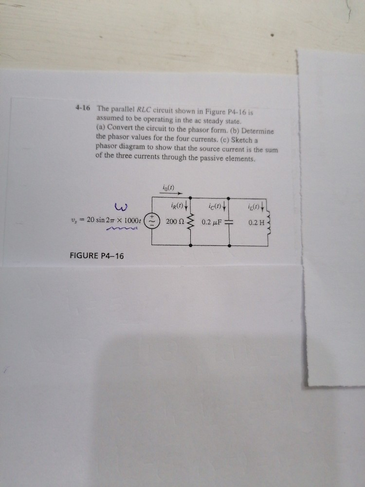 Solved 4-16 The parallel RLC circuit shown in Figure P4-16 | Chegg.com
