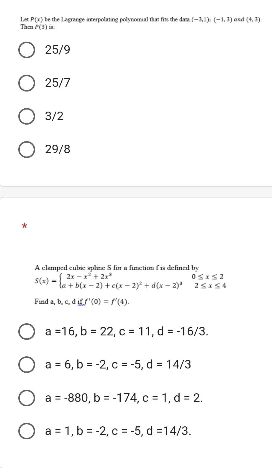 Solved Let P(x) be the Lagrange interpolating polynomial | Chegg.com