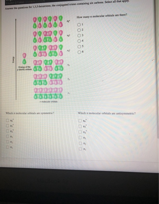 Solved Answer the questions for 1,3,5-hexatriene, the | Chegg.com