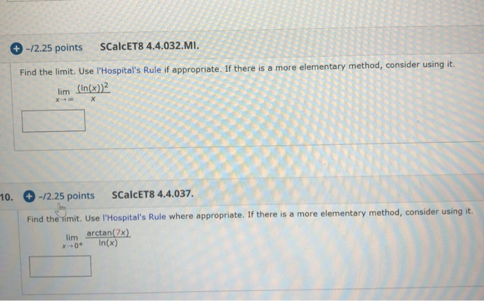 Solved -12.25 points ScalcET8 4.4.032.MI. Find the limit. | Chegg.com