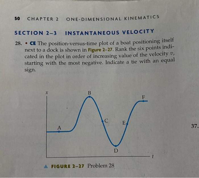 Solved 50 CHAPTER 2 ONE-DIMENSIONAL KINEMATICS SECTION 2-3 | Chegg.com