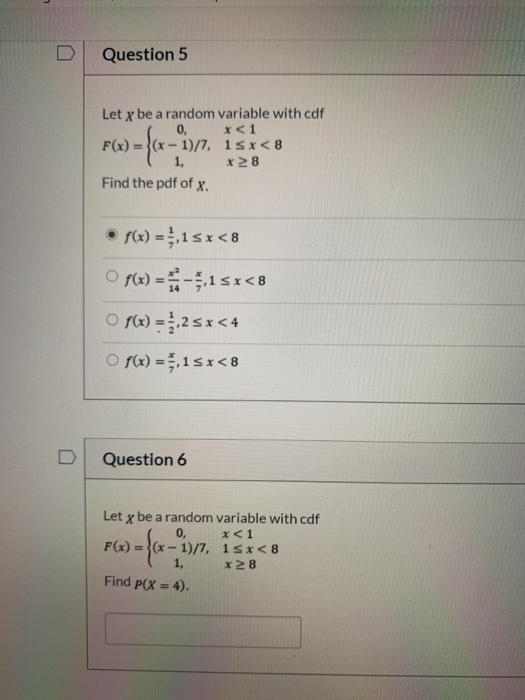 Solved Question 5 Let Y Be A Random Variable With Cdf 0 X 3439