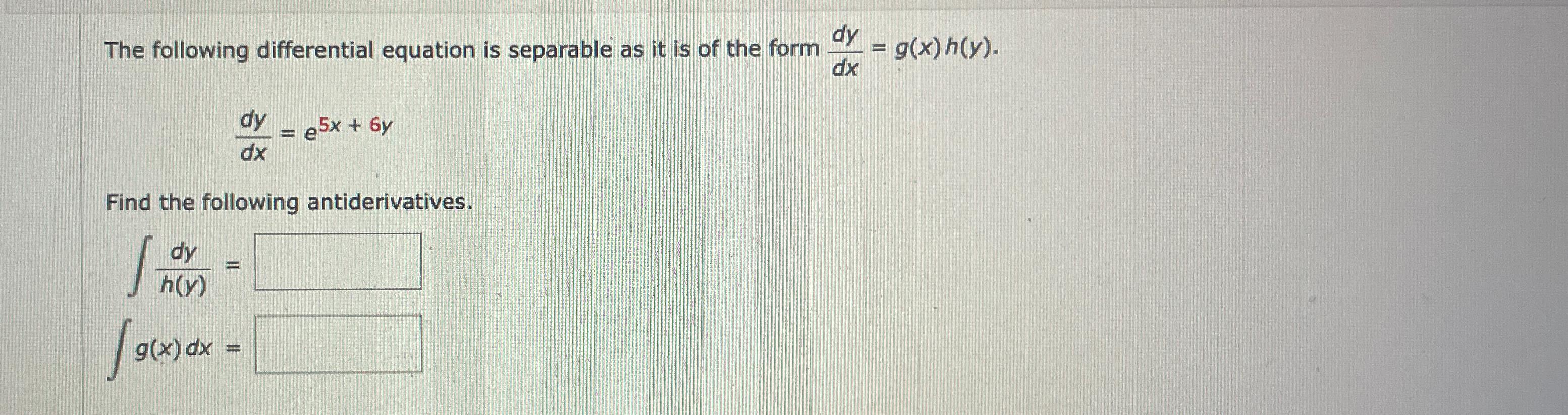 Solved The Following Differential Equation Is Separable As