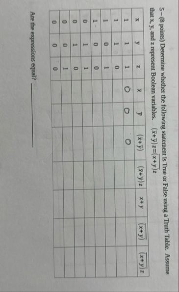 Solved 5-(8 ﻿points) ﻿Determine whether the following | Chegg.com