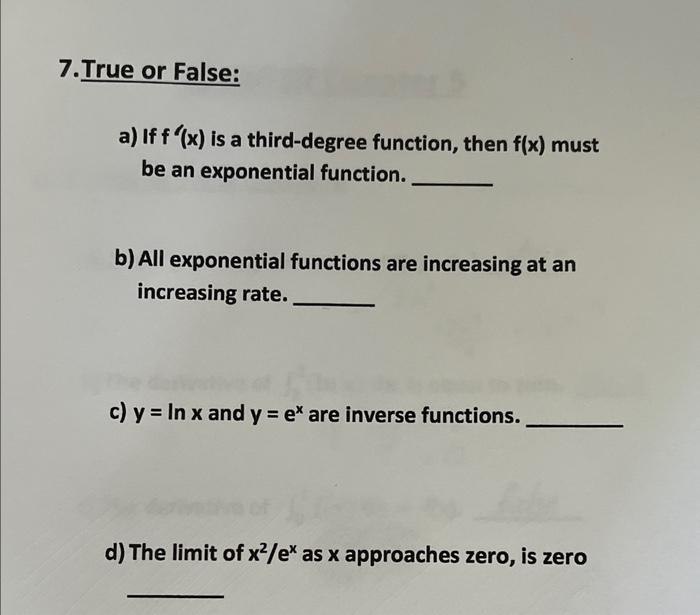 Solved a) If f′(x) is a third-degree function, then f(x) | Chegg.com