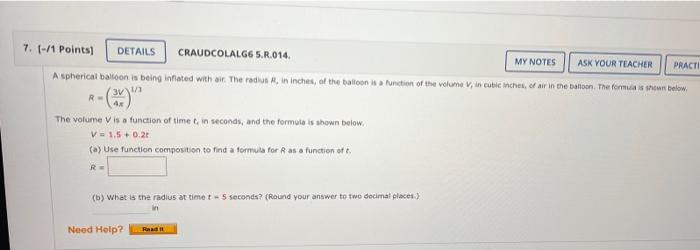 Solved 3v12 7. (-/1 Points) DETAILS CRAUDCOLALG6 5.R.014, MY | Chegg.com Solved 3v12 7. (-/1 Points) DETAILS CRAUDCOLALG6 5.R.014, MY | Chegg.com