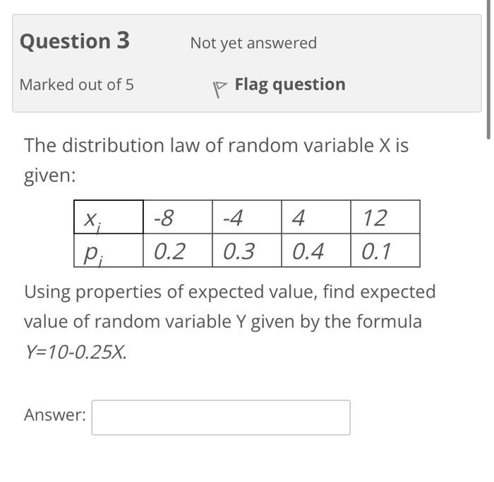 Solved The distribution law of random variable X is given: | Chegg.com