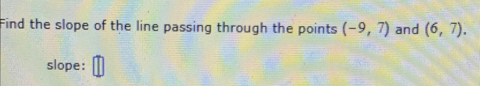Solved Find the slope of the line passing through the points | Chegg.com
