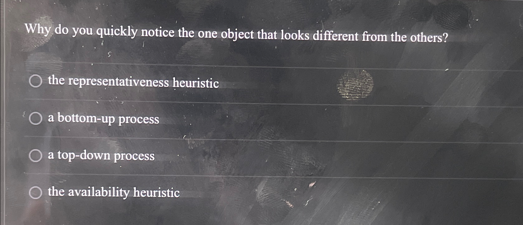 Solved Why do you quickly notice the one object that looks | Chegg.com