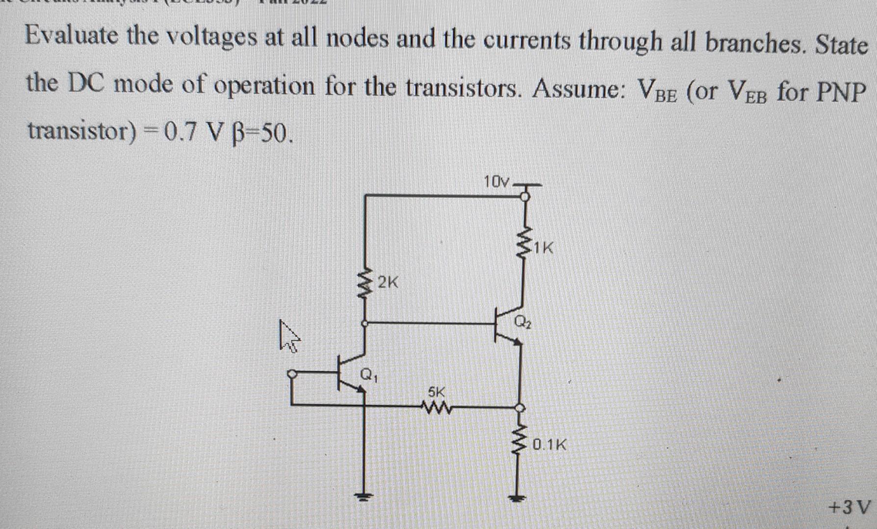 Solved Evaluate the voltages at all nodes and the currents | Chegg.com