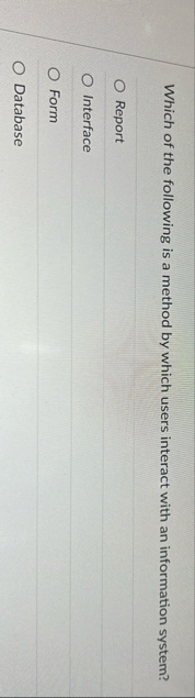 Solved Which of the following is a method by which users | Chegg.com