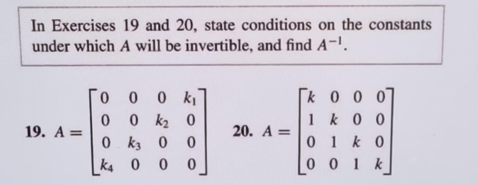 Solved In Exercises 19 and 20, state conditions on the | Chegg.com