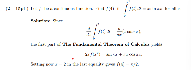 Solved pt.) ﻿Let f ﻿be a continuous function. Find f(4) ﻿if | Chegg.com