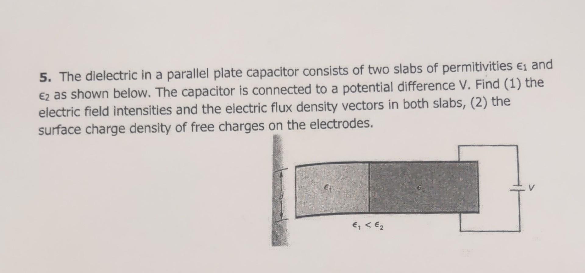 Solved 5. The dielectric in a parallel plate capacitor | Chegg.com