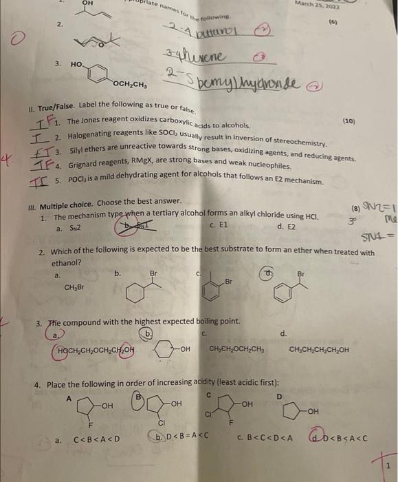 Solved OH ate names for the March 25, 2002 following 2. o ot | Chegg.com