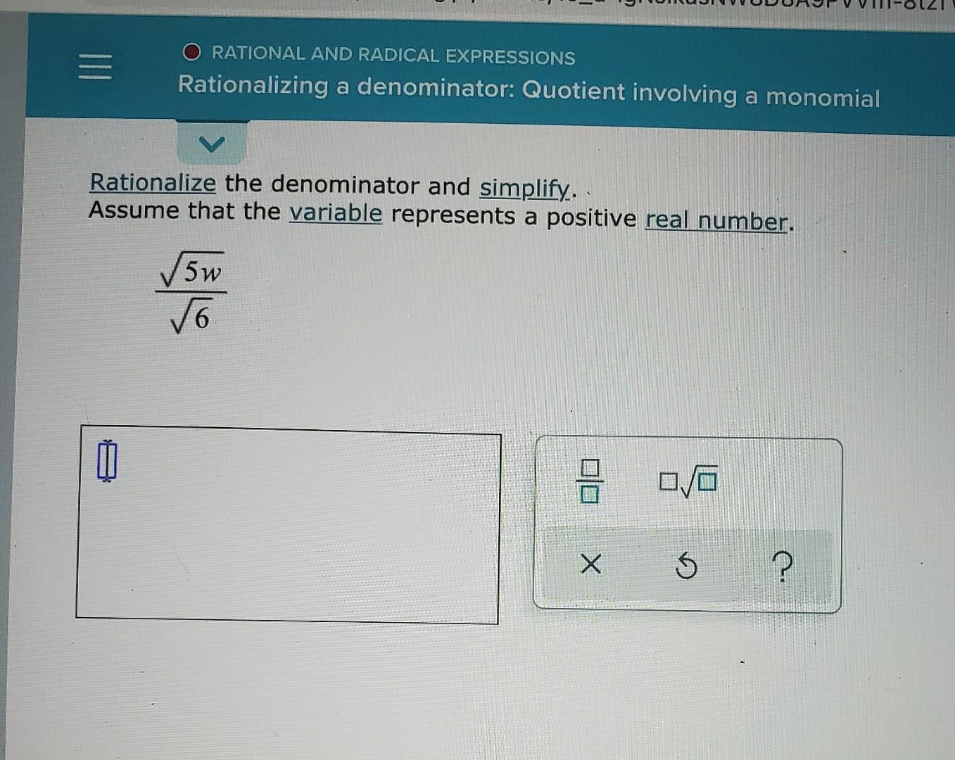 Solved O RATIONAL AND RADICAL EXPRESSIONS Rationalizing a | Chegg.com