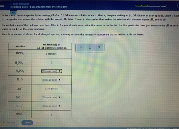 Solved = ACIDS AND BASES Predicting acid or base strength | Chegg.com