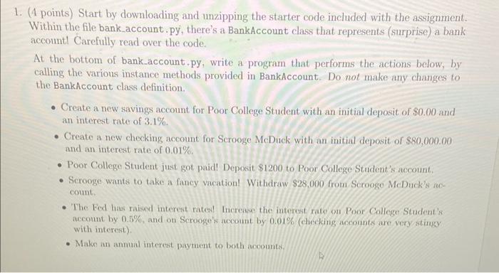 Solved This class represents a bank account; Exciting timesi | Chegg.com