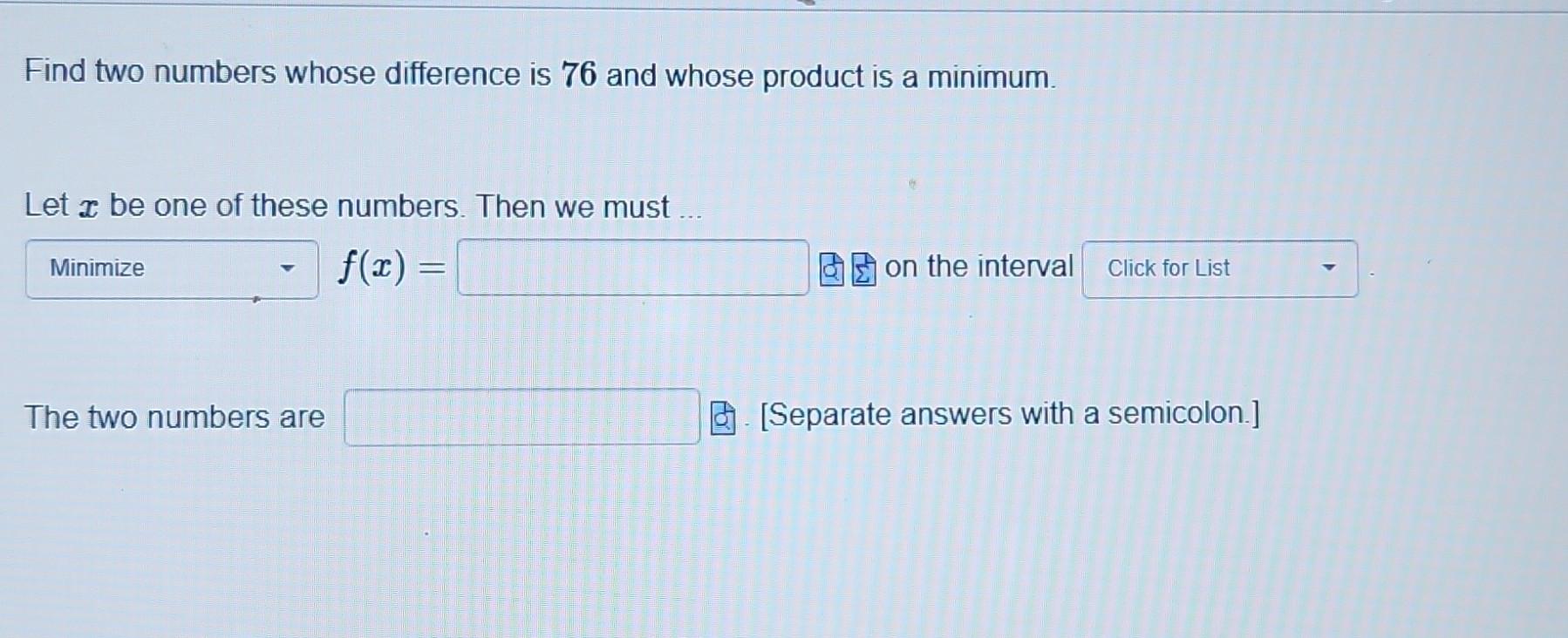 Solved Find two numbers whose difference is 76 and whose | Chegg.com