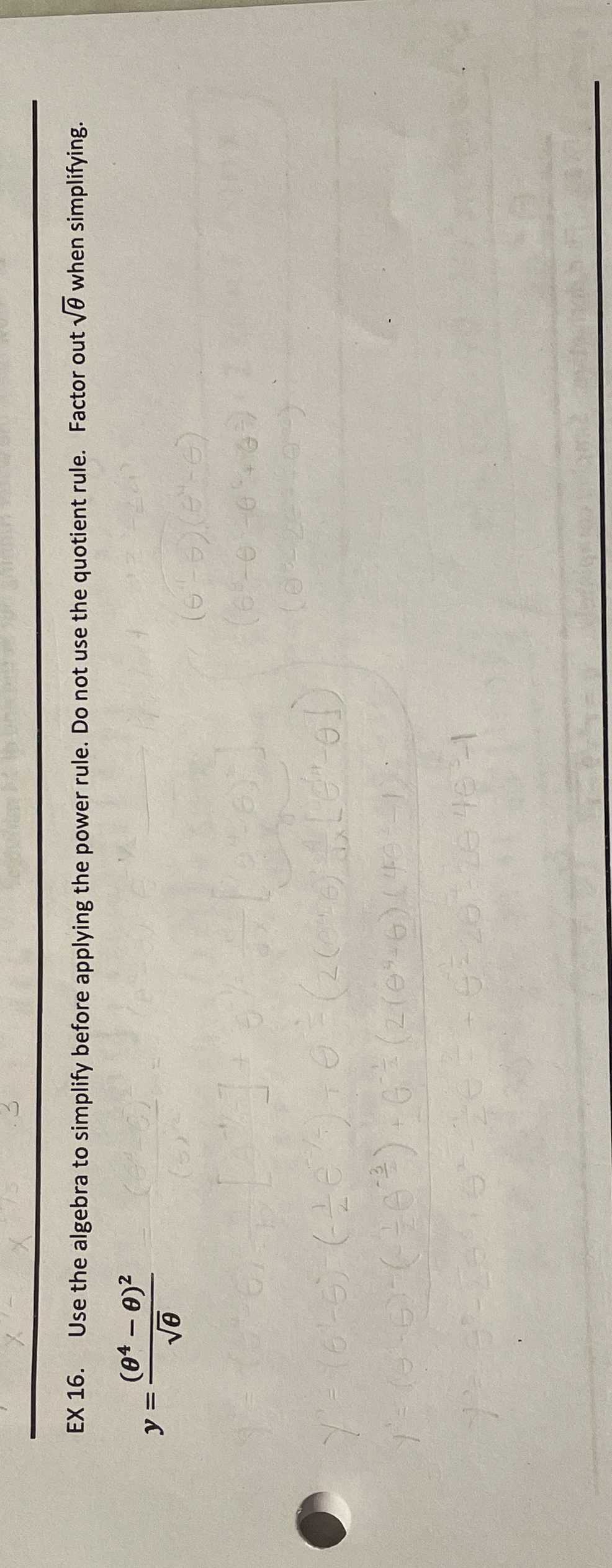 Solved EX 16. ﻿Use the algebra to simplify before applying | Chegg.com