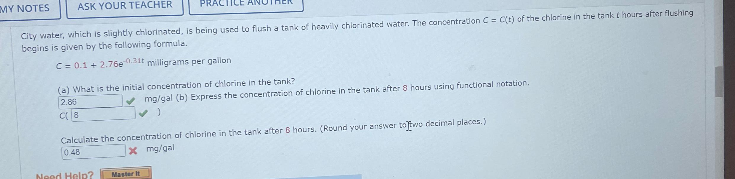 Solved City water, which is slightly chlorinated, is being | Chegg.com