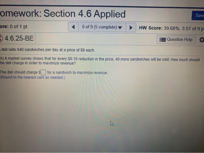 Solved Omework Section 4 6 Applied Save Ore 0 Of 1 Pt 6 Of