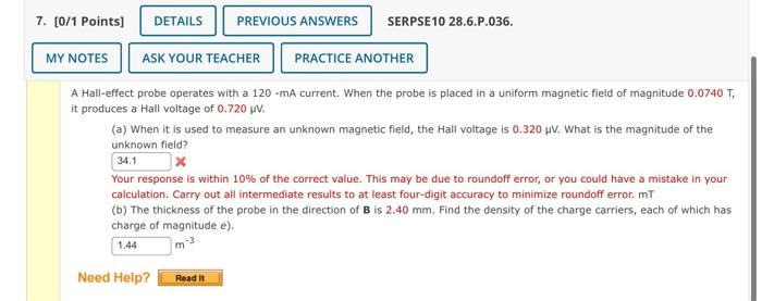 Solved A Hall Effect Probe Operates With A 120ma Current 8051