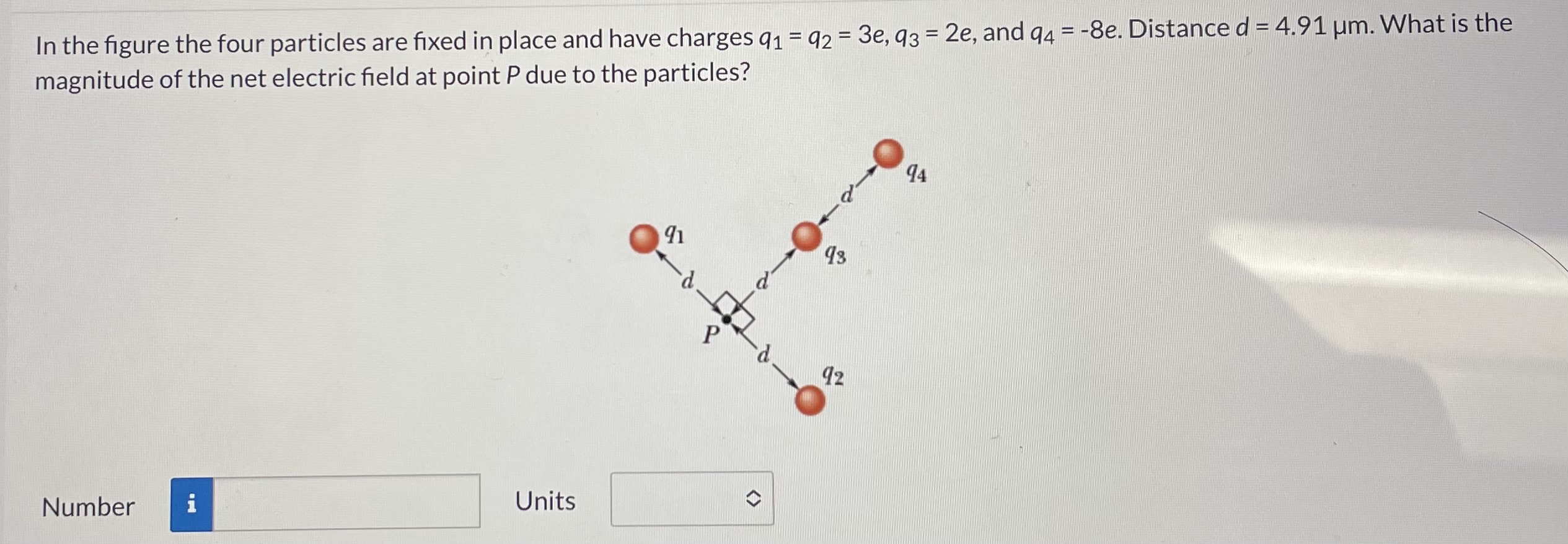 In the figure the four particles are fixed in place | Chegg.com