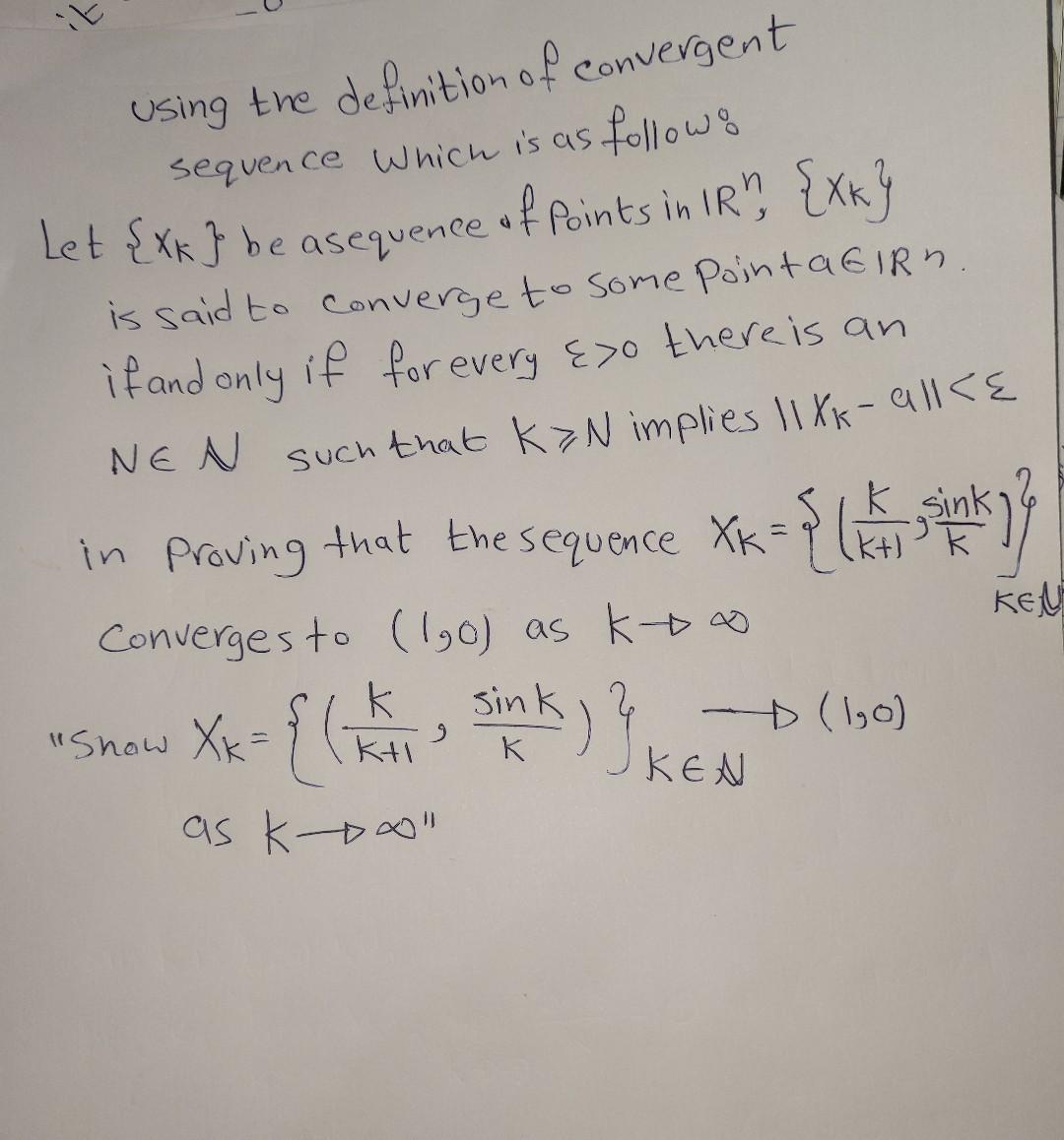 Solved using the definition of convergent sequence which is | Chegg.com