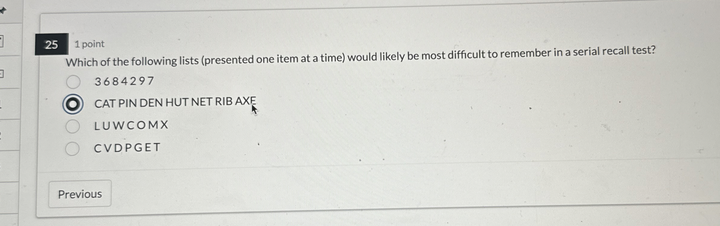 Solved 251 ﻿pointWhich of the following lists (presented one | Chegg.com