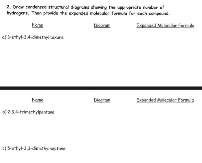 Solved Draw condensed structural diagrams showing the | Chegg.com