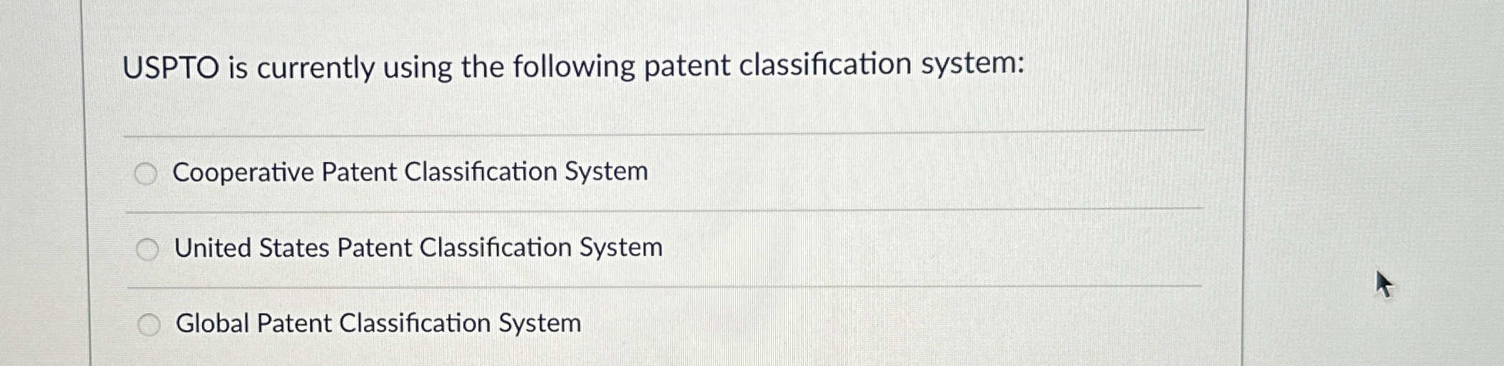 Solved USPTO is currently using the following patent | Chegg.com