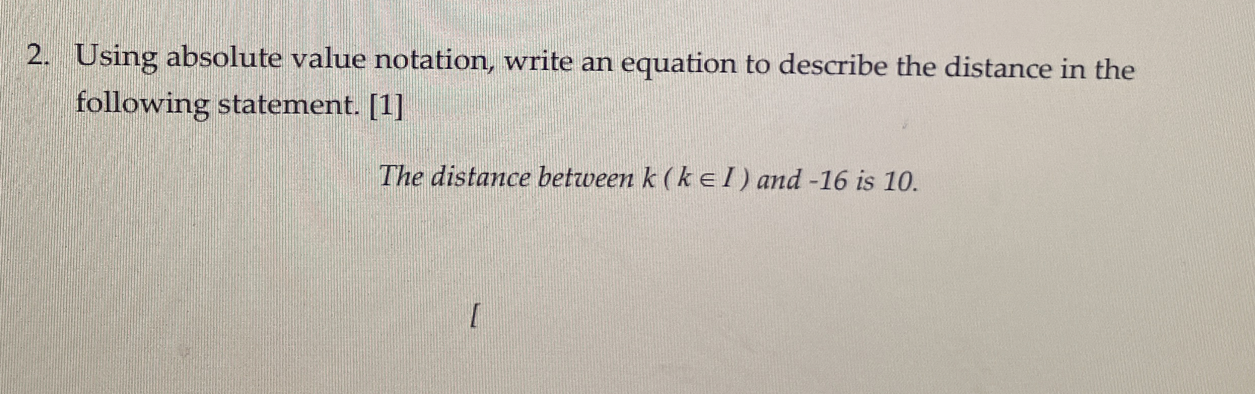 Solved Using absolute value notation, write an equation to | Chegg.com