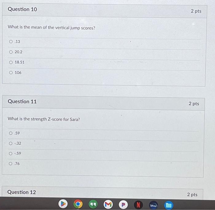 Solved Question 7 Given the following scores, Strength for | Chegg.com