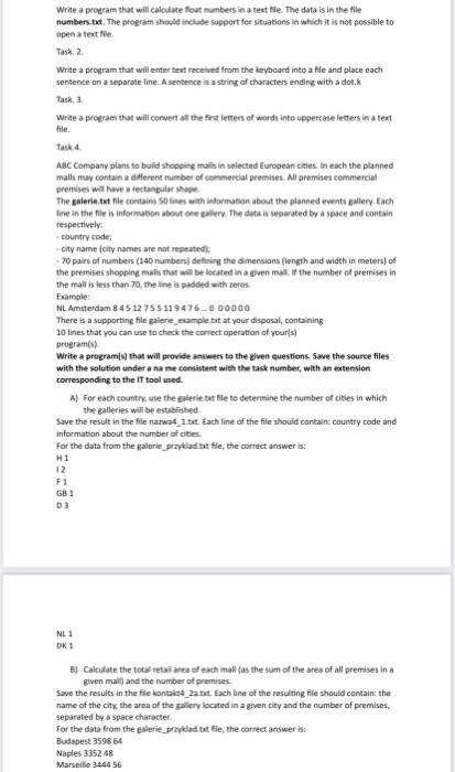 Solved Solve each task in one page that will be able to run | Chegg.com