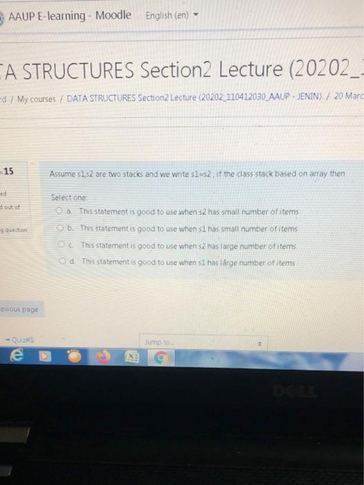 Solved AAUP E-learning - Moodle English (en) CA STRUCTURES | Chegg.com